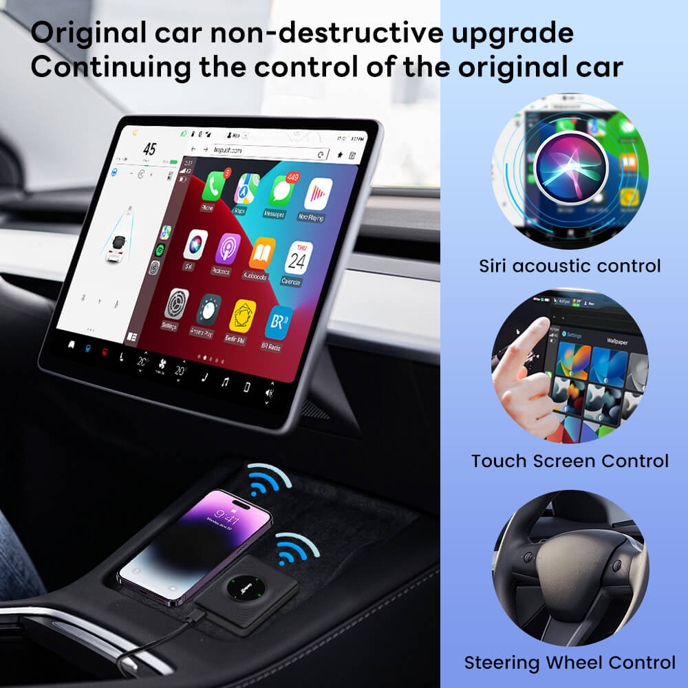 Carlinkit T2C Flash Tesla Upgrade With Wireless Carplay Adapter for Te ...