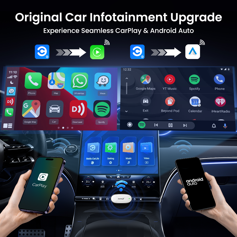 X1CA X2CA Baidu Carlife to Wireless CarPlay or Android Auto Adapter ...