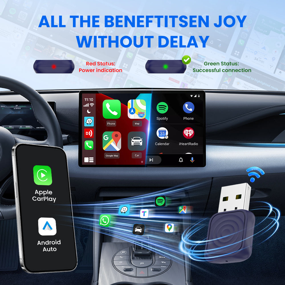 CarlinKit Mini Ultra Wireless Android Auto & CarPlay USB Dongle ...